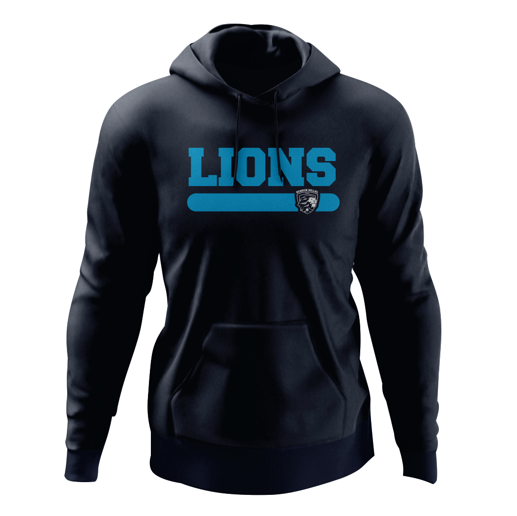 Spirit Logo Underline Navy Hoodie | Scheck Hillel Community School